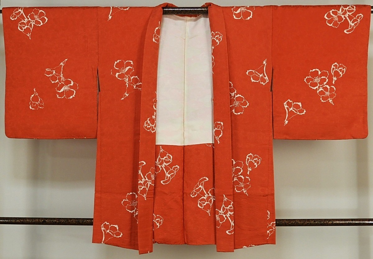 Yahoo!オークション - Q165 正絹 羽織 花柄 身丈82cm