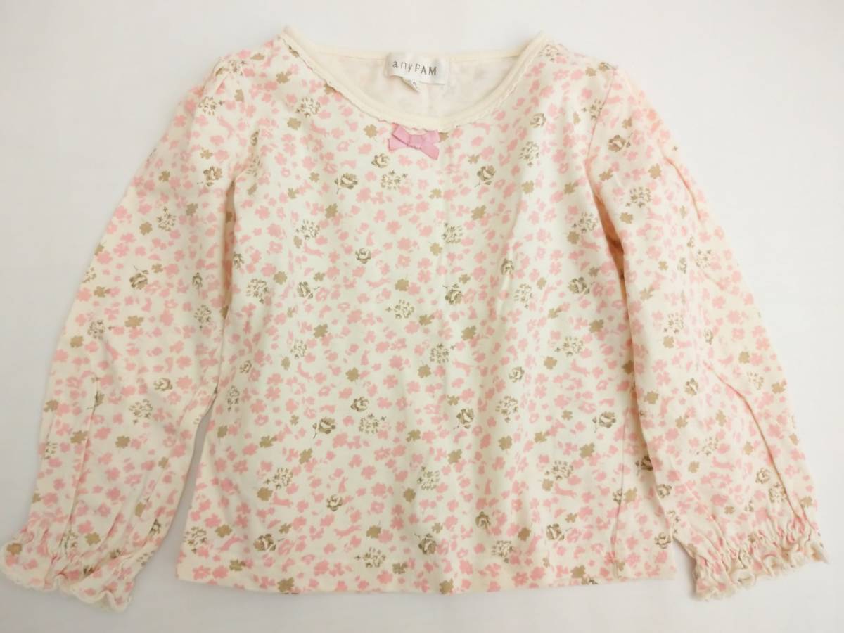 Yahoo!オークション - anyFAM 花柄長袖Tシャツ ピンク 100cm