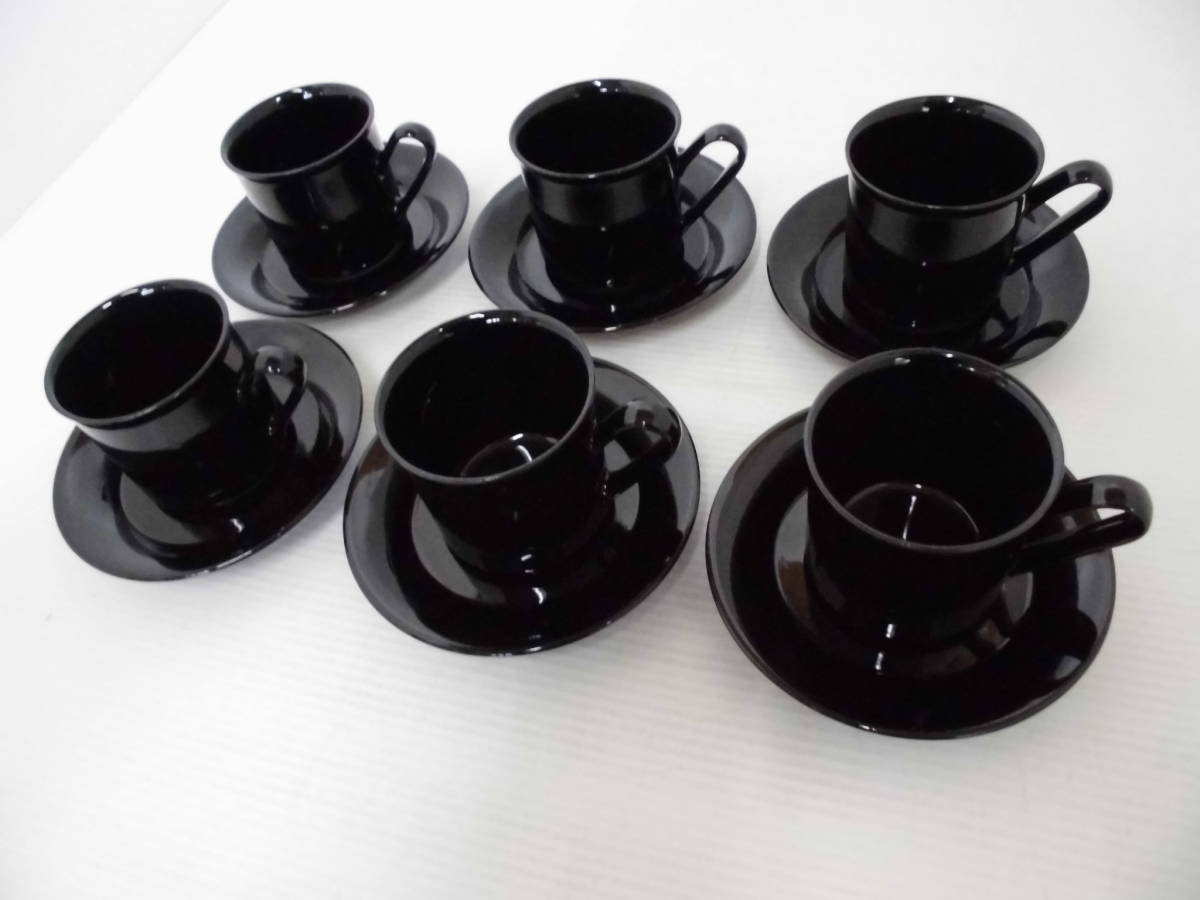 Yahoo!オークション - コーヒーカップ 黒 6客セット U133