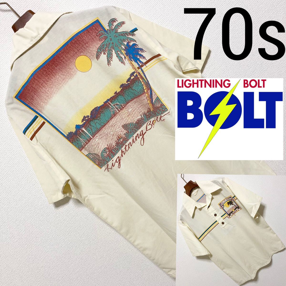 70s BOLT ライトニングボルト オープンカラー プルオーバー 70s BOLT ライトニングボルト オープンカラー プルオーバー