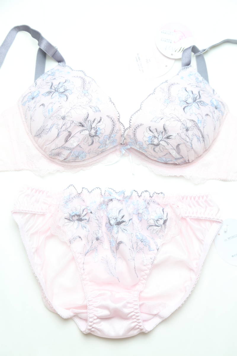 Yahoo!オークション - F65ブラジャー＆Mショーツ sheer pink blue gray...