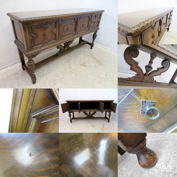 Yahoo!オークション - P179 美品 イギリスアンティーク サイドボード ...