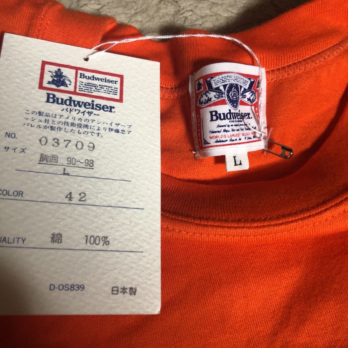 タグ付きデッドストック】90sバドワイザー Tシャツ古着 シングル タグ付きデッドストック】90sバドワイザー Tシャツ古着 シングル