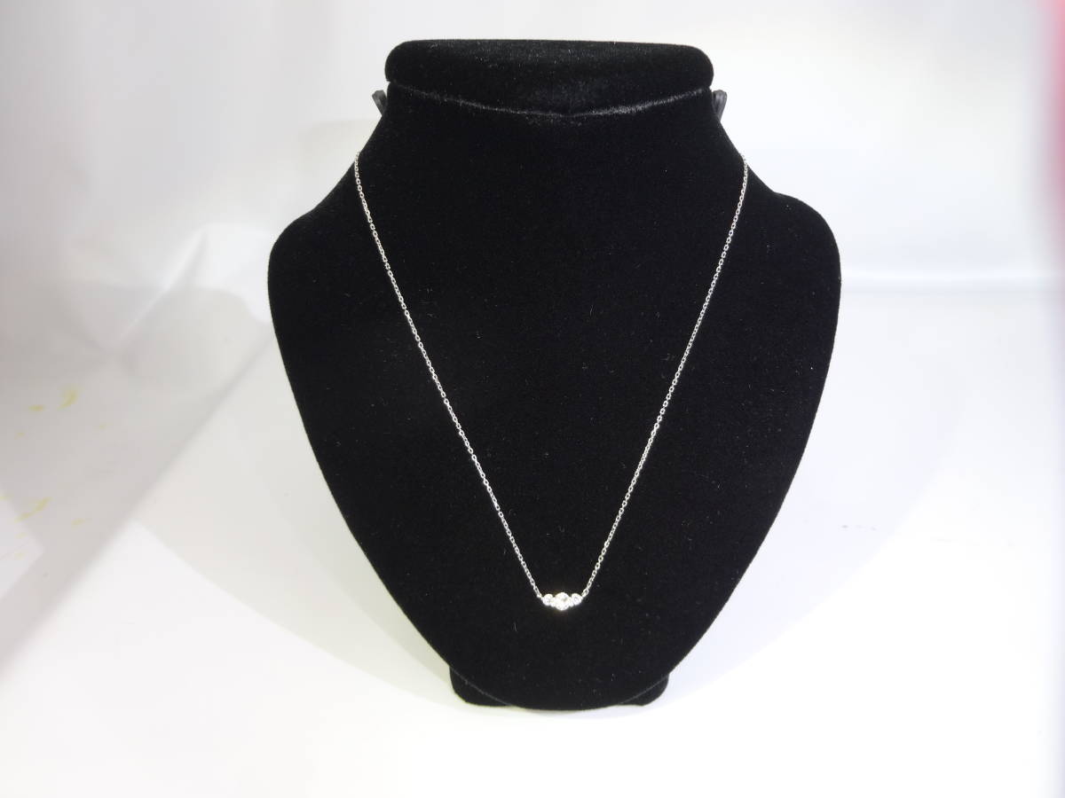 Yahoo!オークション - 4℃ PT850 ダイヤ 3P 約36/約40㎝位 約1.5g位 ...