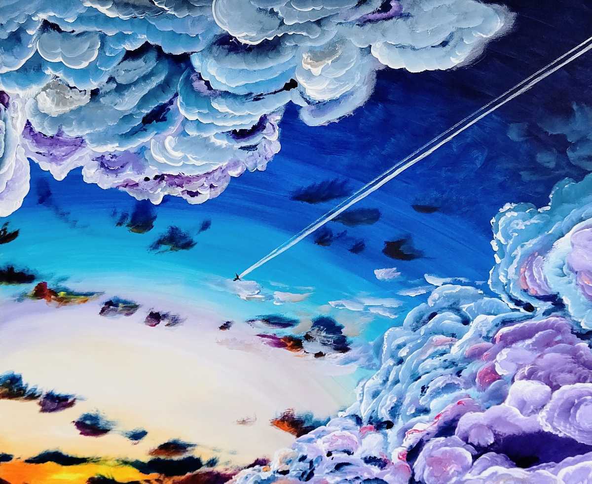 Yahoo!オークション - 新藤淑子【夏と空と飛行機雲】1点物 真作 Yahoo!オークション - 新藤淑子【夏と空と飛行機雲】1点物 真作