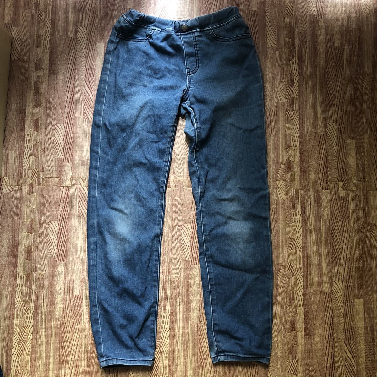 Yahoo!オークション - GU 140 ジーンズ レギパン デニムパンツ ボトム...