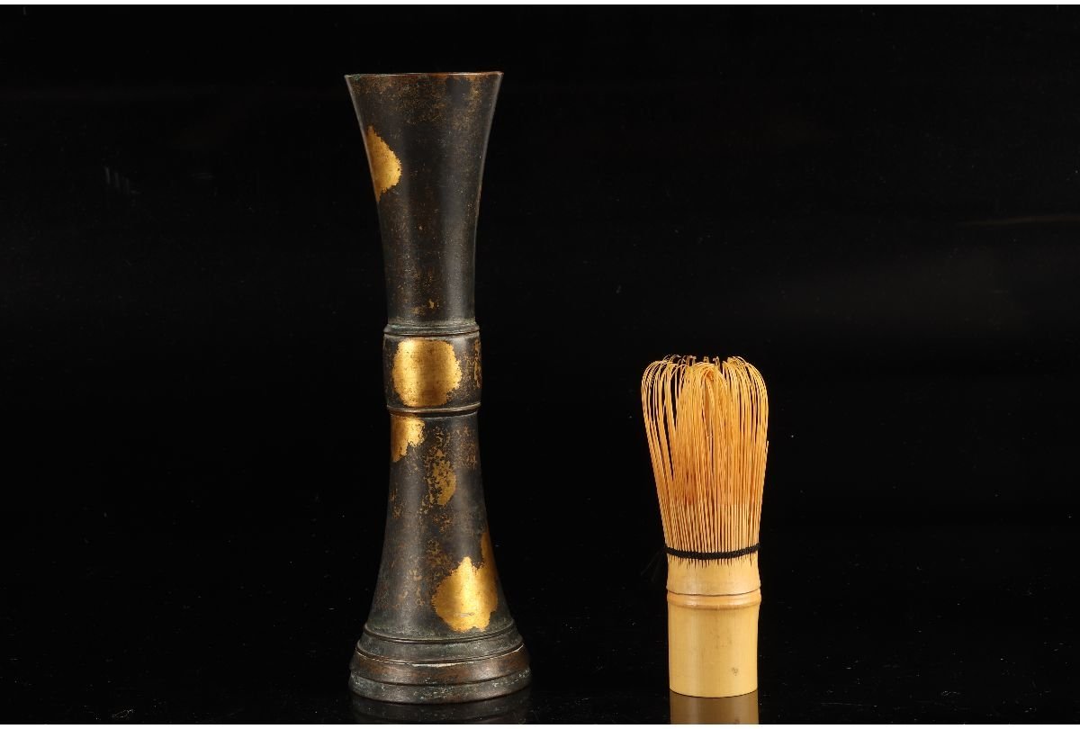 Yahoo!オークション - [URA]秦蔵六 造/塗金銅花入/約537g/4-7-197(検)...