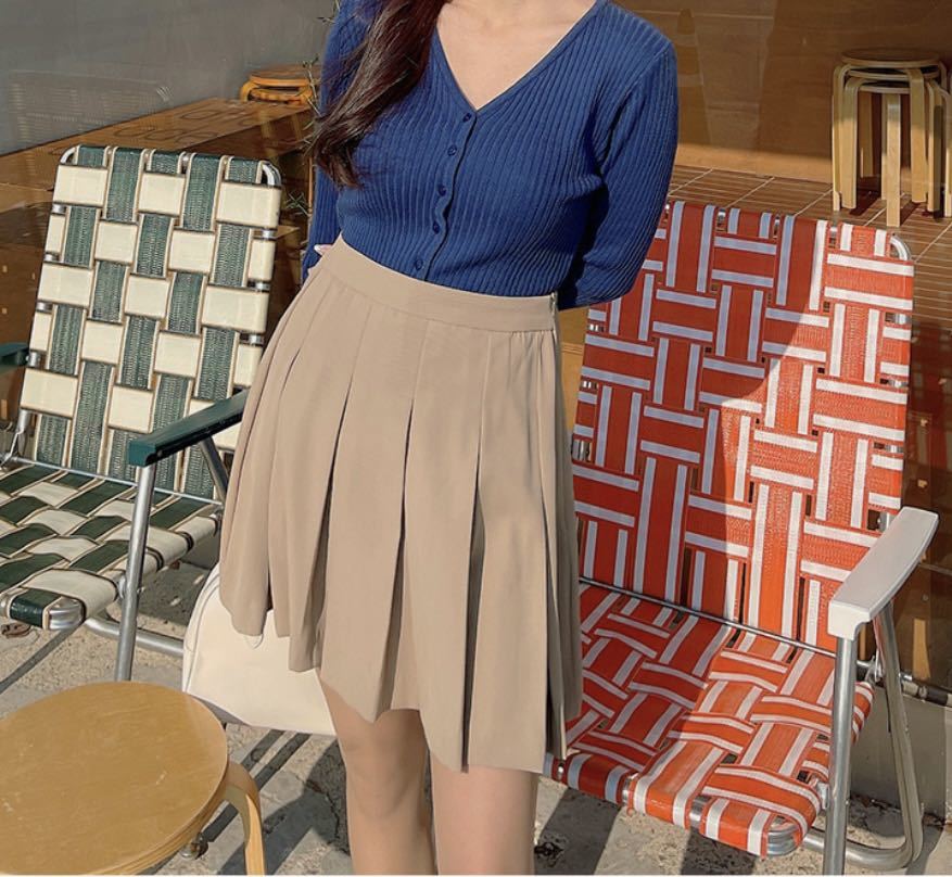 Yahoo!オークション - DHOLIC(ririnco)プリーツスカート(ベージュ L)