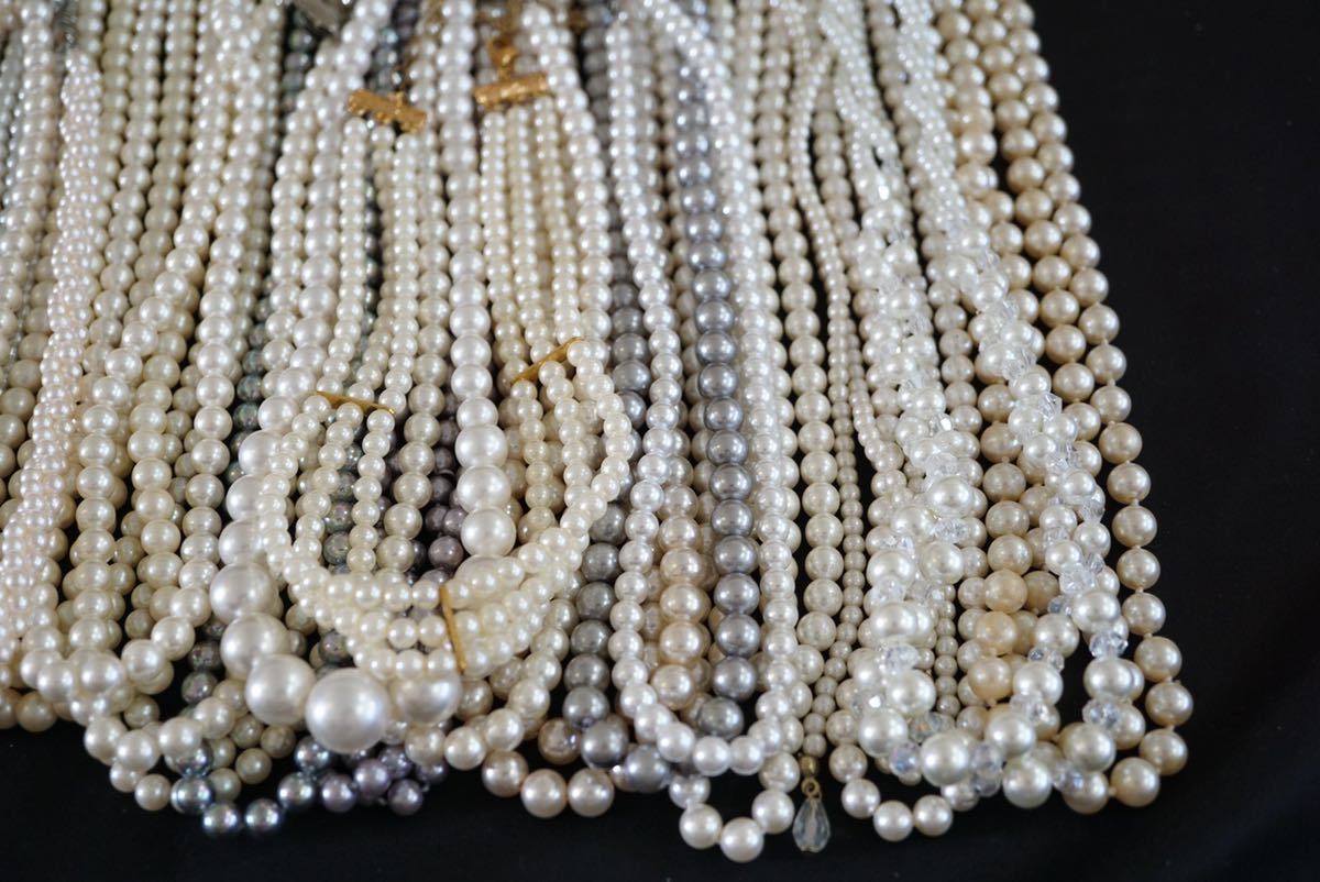 Yahoo!オークション - C709 パール系 ヴィンテージネックレス 20点セッ...