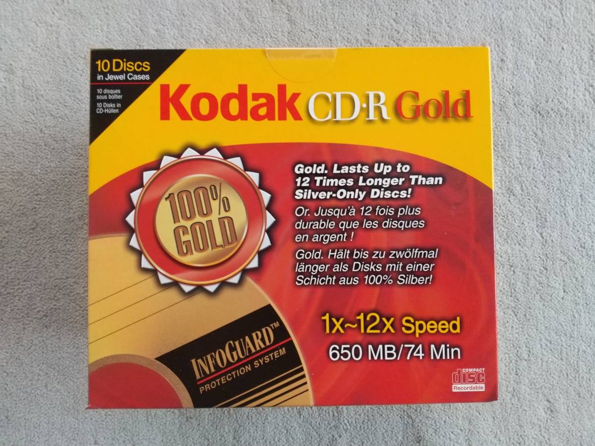 コダック Kodak CD-R Gold 650MB 74min 10枚入り 金反射層(CD-R、CD-RW)｜売買されたオークション情報、yahooの商品情報をアーカイブ公開 ...