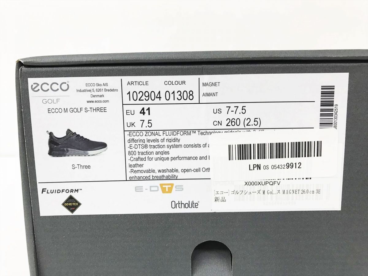 Yahoo!オークション - 新品 ECCO GOLF メンズ ゴルフシューズ S-THREE ...