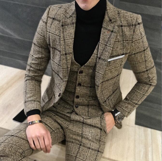 オシャレ スーツ メンズ ビジネススーツチェック柄セットアップ オシャレ スーツ メンズ ビジネススーツチェック柄セットアップ