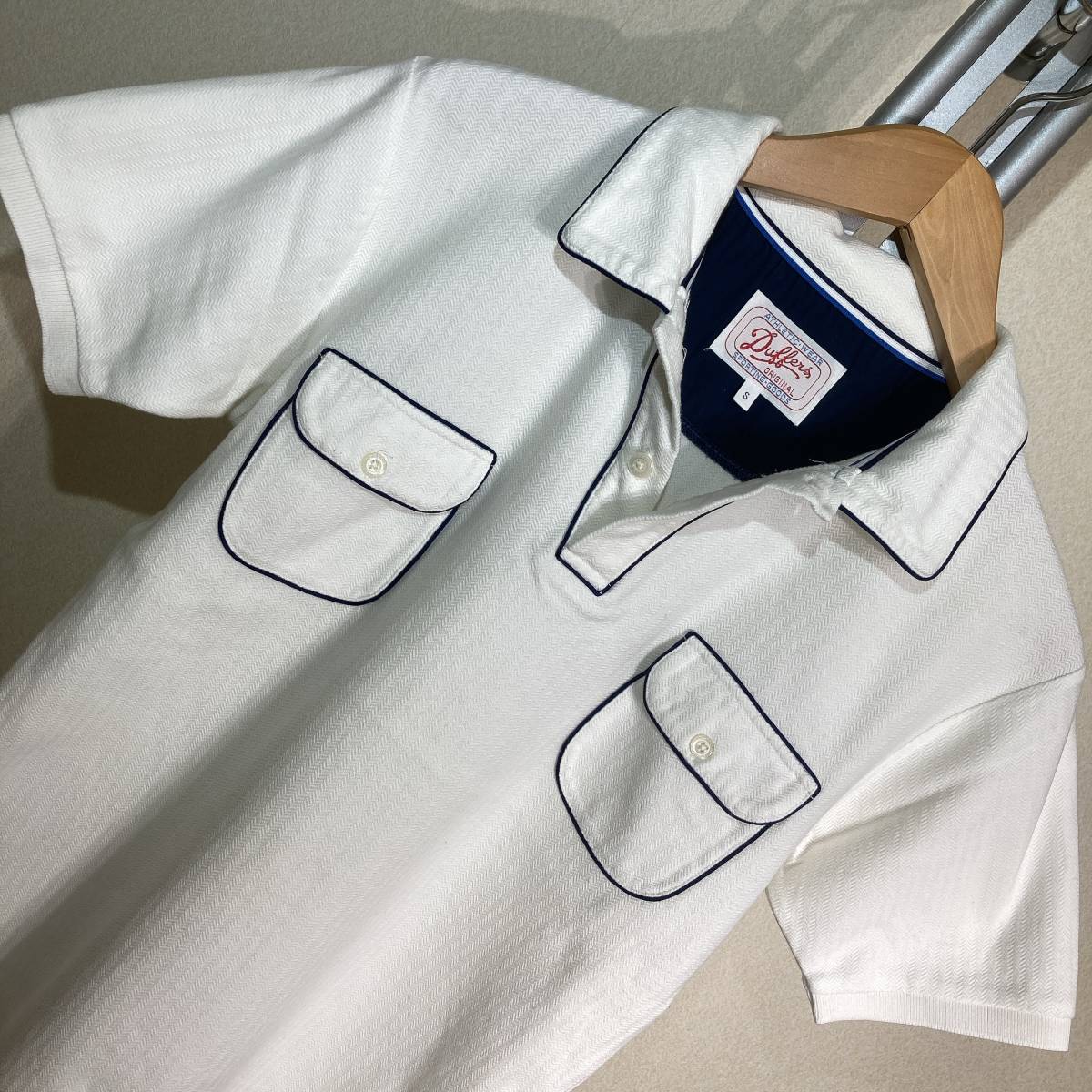 Yahoo!オークション - V825 Dufferダファー 白ヘリンボーン&パイピング...