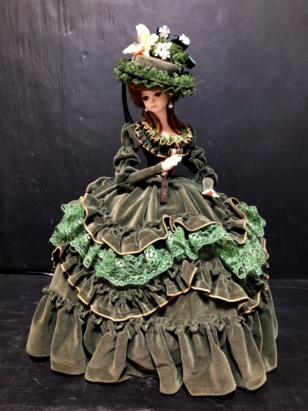 Sukiyo Dolls スキヨドール リボン印 グリーンドレス ポーズ フランス人形 西洋 昭和レトロ ヴィンテージ アンティーク 人形