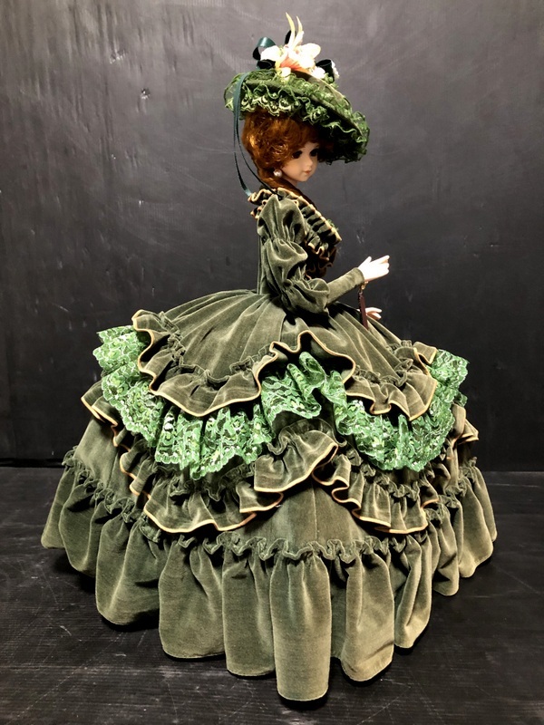 Sukiyo Dolls スキヨドール リボン印 グリーンドレス ポーズ フランス人形 西洋 昭和レトロ ヴィンテージ アンティーク 人形