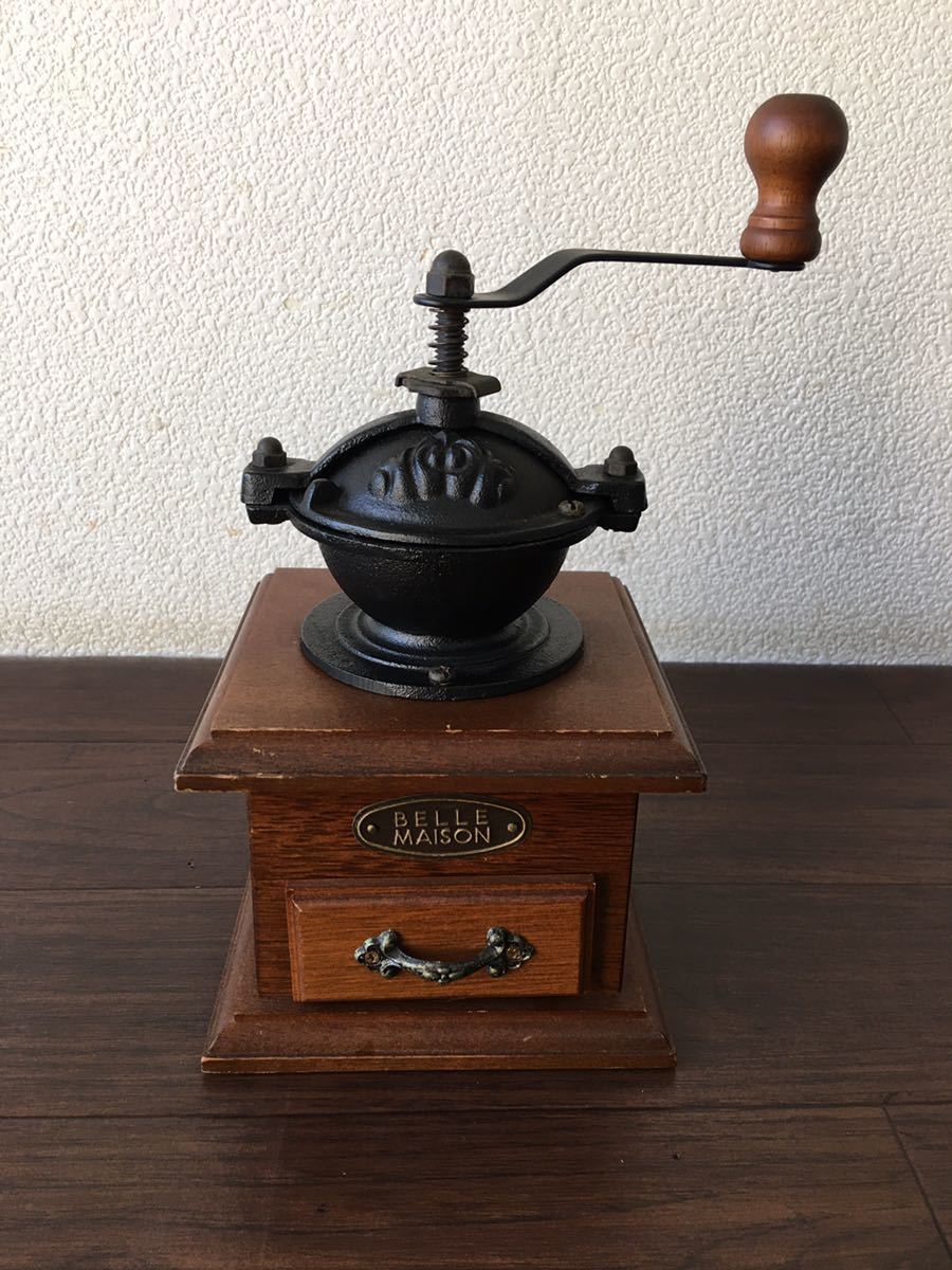 Yahoo!オークション - BELLE MAISON 手動式 コーヒーミル 木製 アンテ...