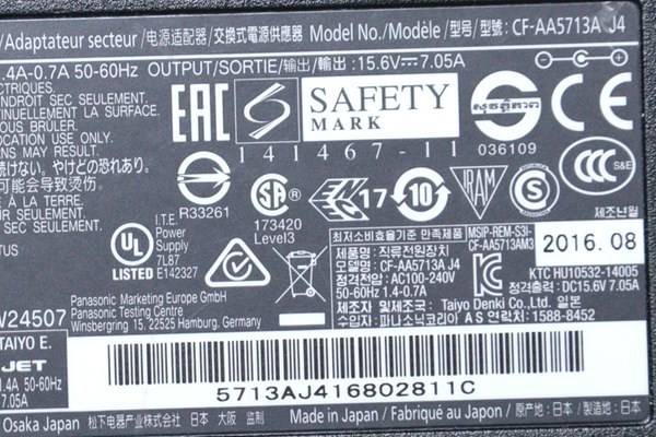 Yahoo!オークション - パナソニック 純正 CF-AA5713A J4 15.6V 7.05A