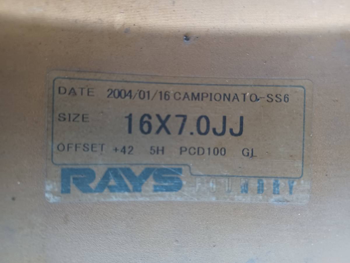 Yahoo!オークション - No.1094【RAYS CAMPIONATO-SS6 16インチアルミホ...