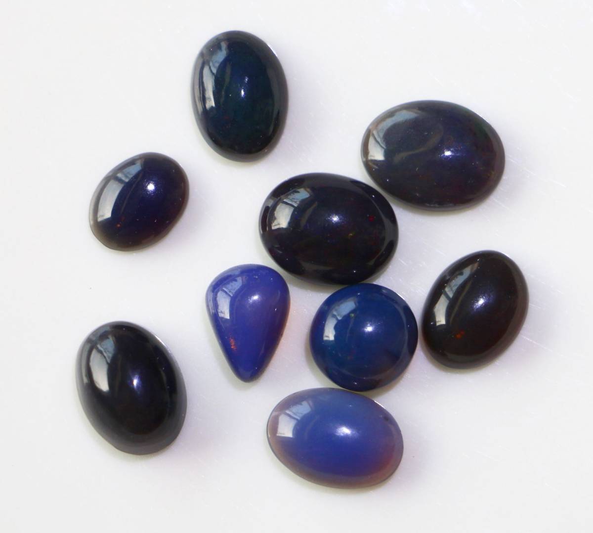 Yahoo オークション 天然石 14 4ct ブラックブルー オパール カボシ