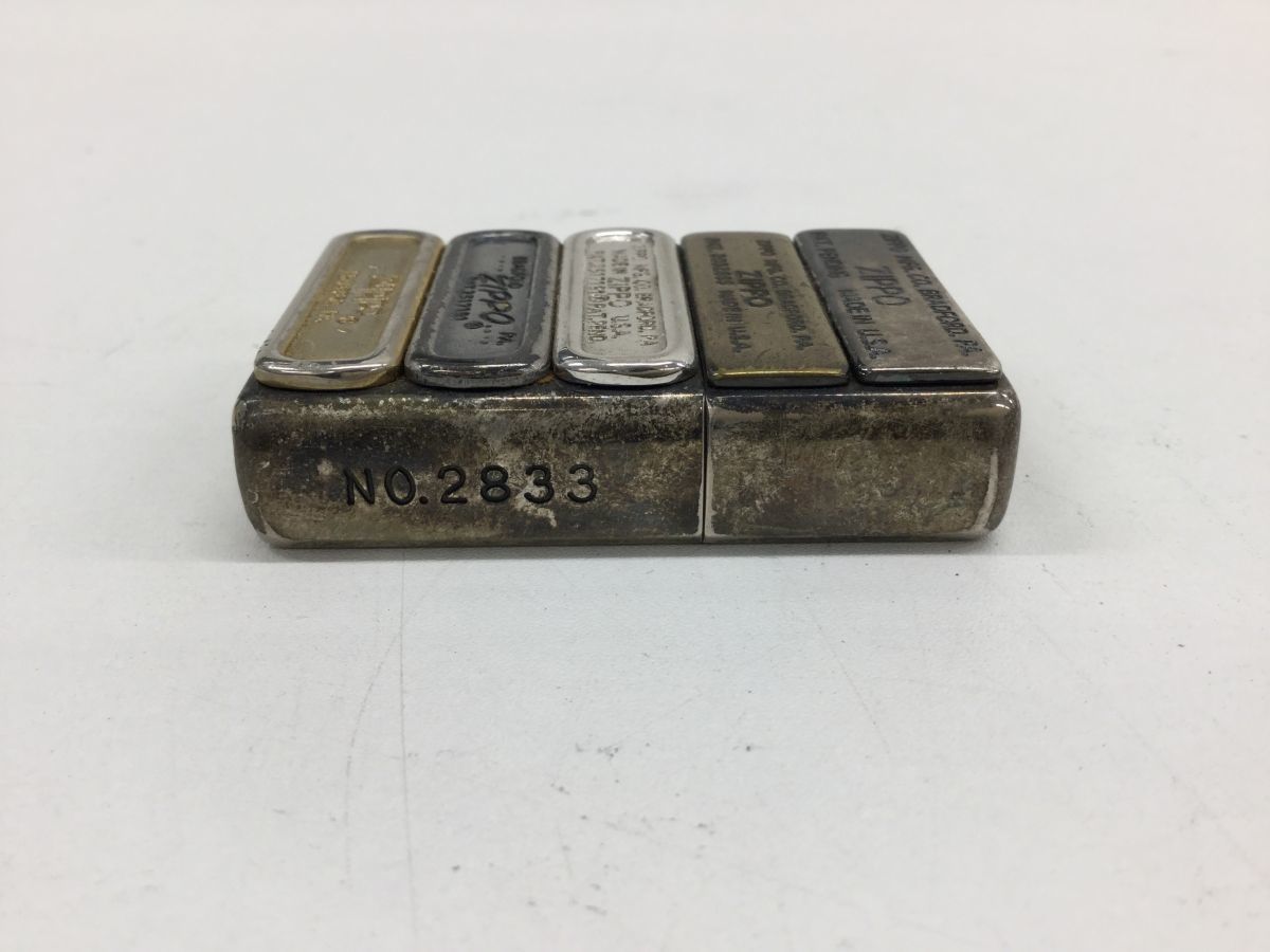 Yahoo!オークション - D433-60-M ZIPPO 歴代ボトム デザイン シルバー ...