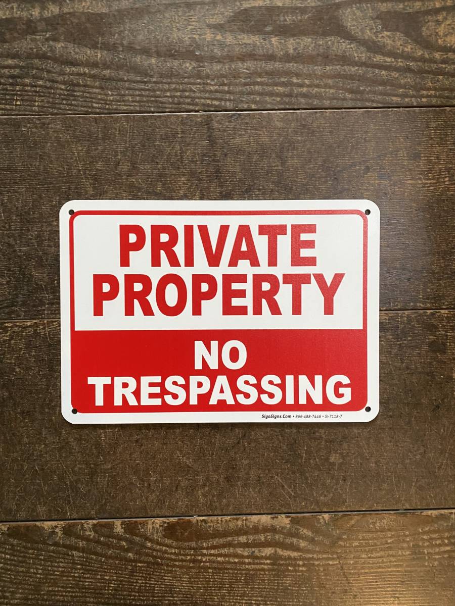 Yahoo オークション 新品 アメリカ 看板 Private Property No Tresp