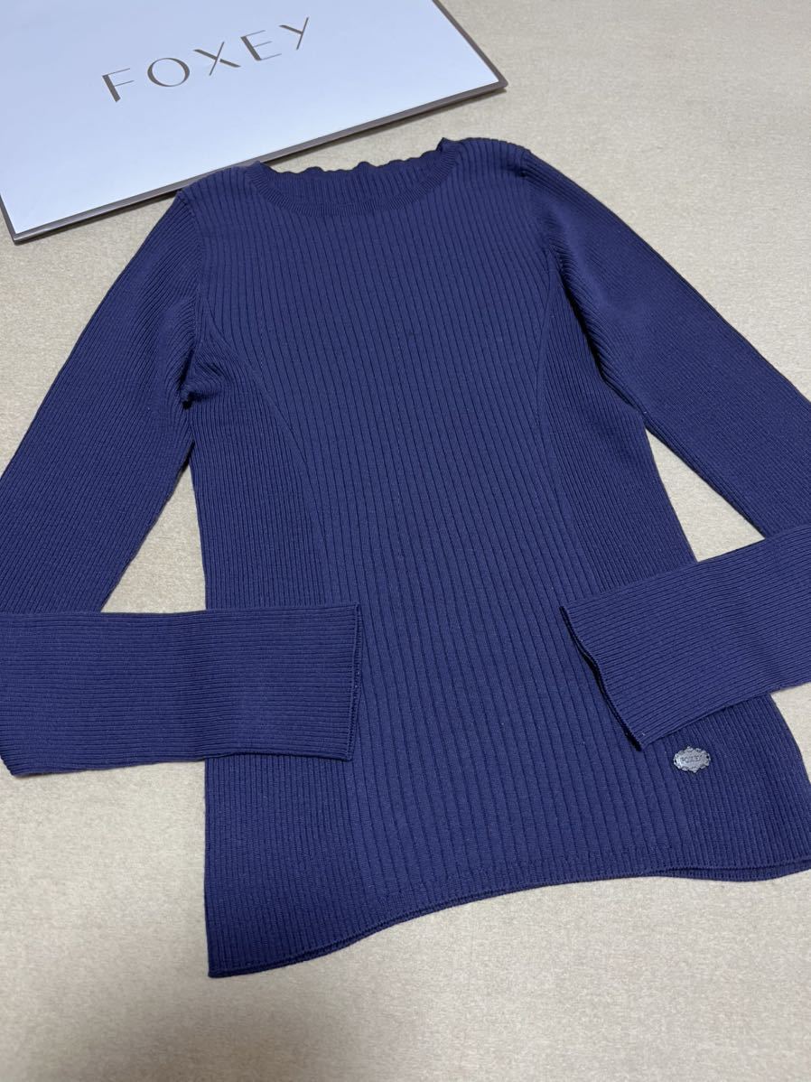 Yahoo!オークション - 19 FOXEY フォクシー ウールセーター ニットトッ...