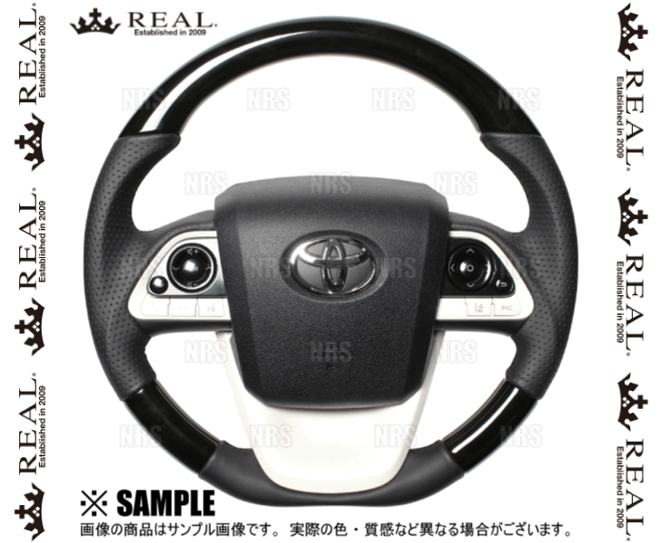 REAL レアル プレミアム ブラックウッド/ブラックユーロステッチ プリウスPHV ZVW52 2017/2 50P-BKW-BK(ステアリング、ハンドル本体)｜売買されたオークション情報 ...