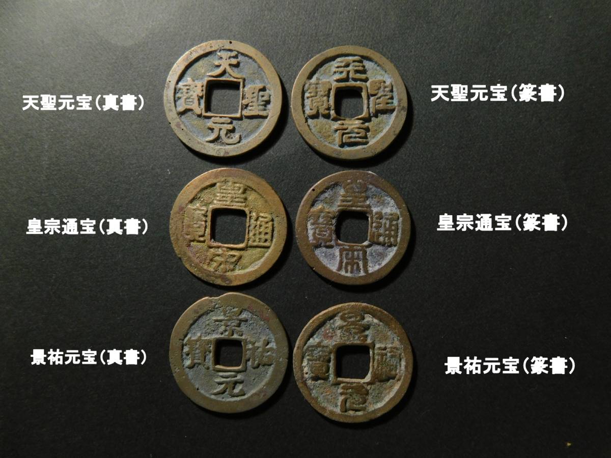 渡来銭 天聖元宝 皇宗通宝 景祐元宝 中国銭 銅銭 穴銭 銭 硬貨 貨幣 江戸時代 お金 通貨 アジア |売買されたオークション情報