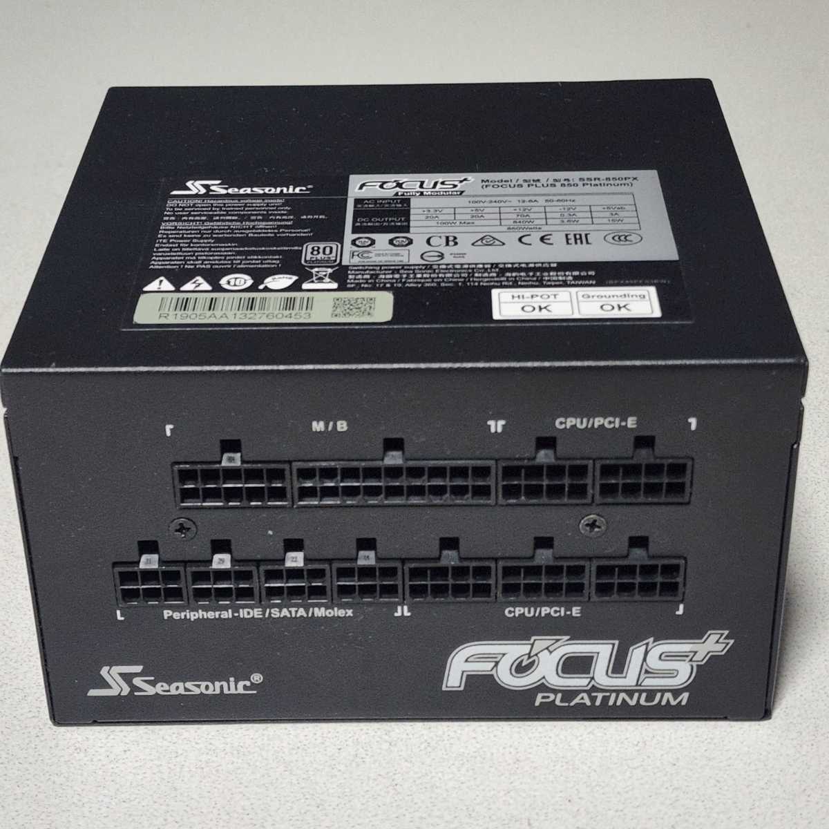 Seasonic FOCUS PLUS 850 PLATINUM(SSR-850PX) 850W 80PLUS Seasonic FOCUS PLUS 850 PLATINUM(SSR-850PX) 850W 80PLUS
