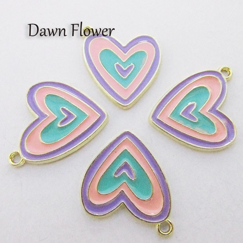 Yahoo!オークション - 【D-0672】5pcs ハート 22×18mm パープル系 チ...