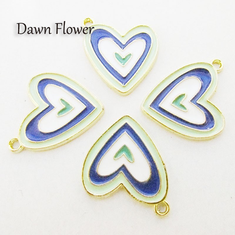 Yahoo!オークション - 【D-0676】5pcs ハート 22×18mm ブルー系 チャ...