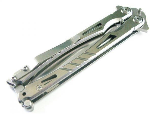 Yahoo!オークション - JL12A フルステンレス バタフライナイフ 440Cブ...