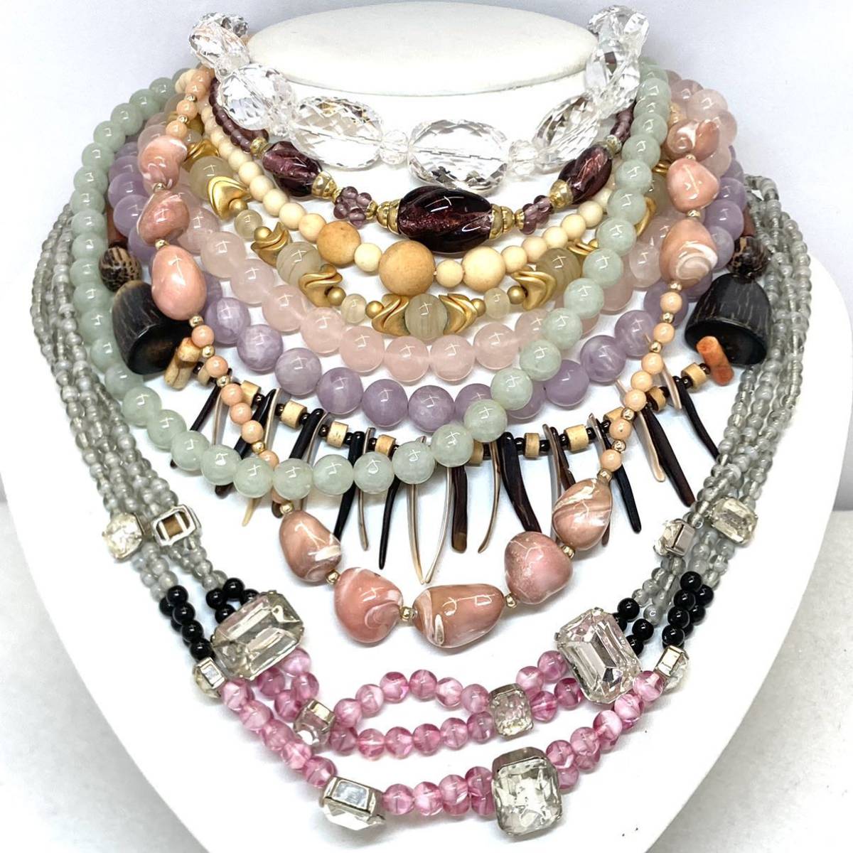 Yahoo!オークション - [ネックレス10点おまとめ]重量約458g アメジス...