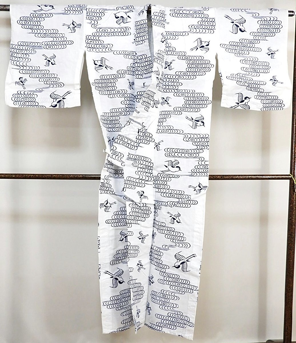 Yahoo!オークション - Z191 綿 女性用 浴衣 燕のような雀のような柄 身...