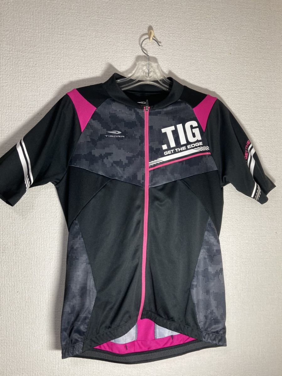 Yahoo!オークション - TIGORA サイクルジャージ黒桃 男性 L