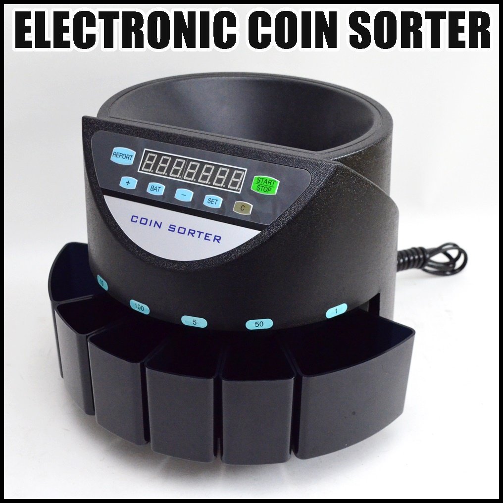 Yahoo!オークション - ELECTRONIC COIN SORTER 硬貨計数機 AC110V 60Hz...