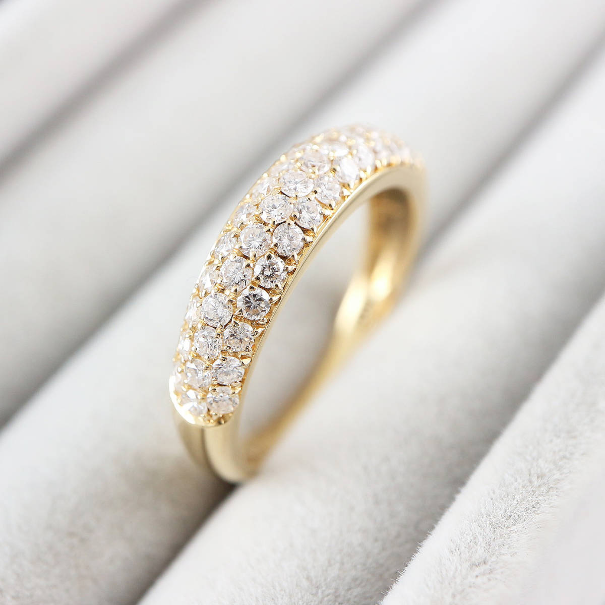 ヤフオク! - K18 パヴェダイヤ リング D0.70 【CYK4880】