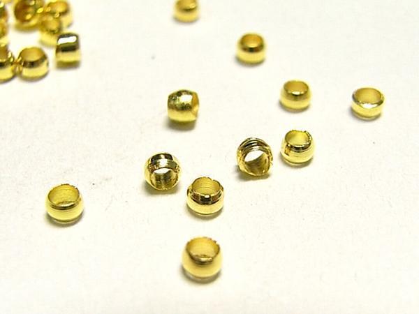 Yahoo!オークション - かしめ玉（つぶし玉）ゴールド 約2mm 【1000個入...