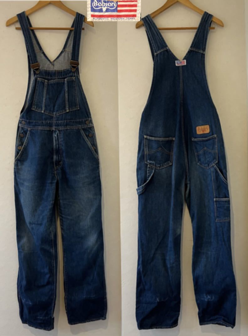 Yahoo!オークション - ビンテージ BOBSON ボブソン デニムオーバーオー...
