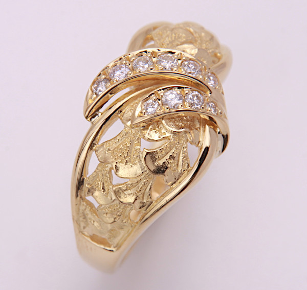 Yahoo!オークション - 《質屋出品》k18 天然ダイアモンド0.17ctデザイ...