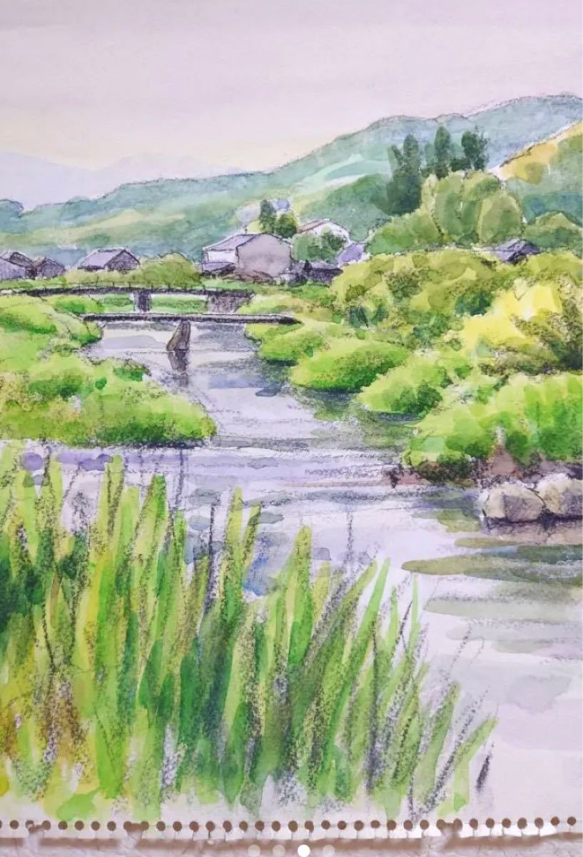 特価】 風景画 奈良 【春の川辺】水彩画 直筆|Yahoo!フリマ(旧 特価】 風景画 奈良 【春の川辺】水彩画 直筆|Yahoo!フリマ(旧