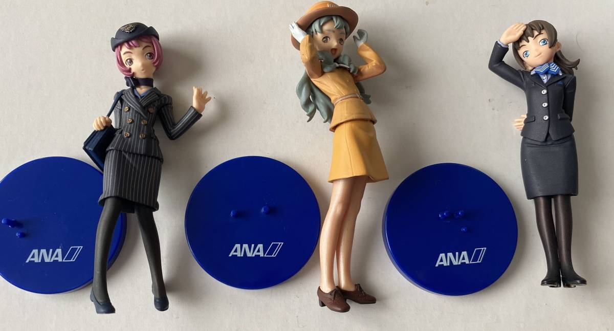 代購代標第一品牌－樂淘letao－ANA ユニフォーム コレクション ☆ 海洋堂 フィギュア 3種 1974 5th 1990 8th 20005 9th 青 ☆ 客室乗務員 制服