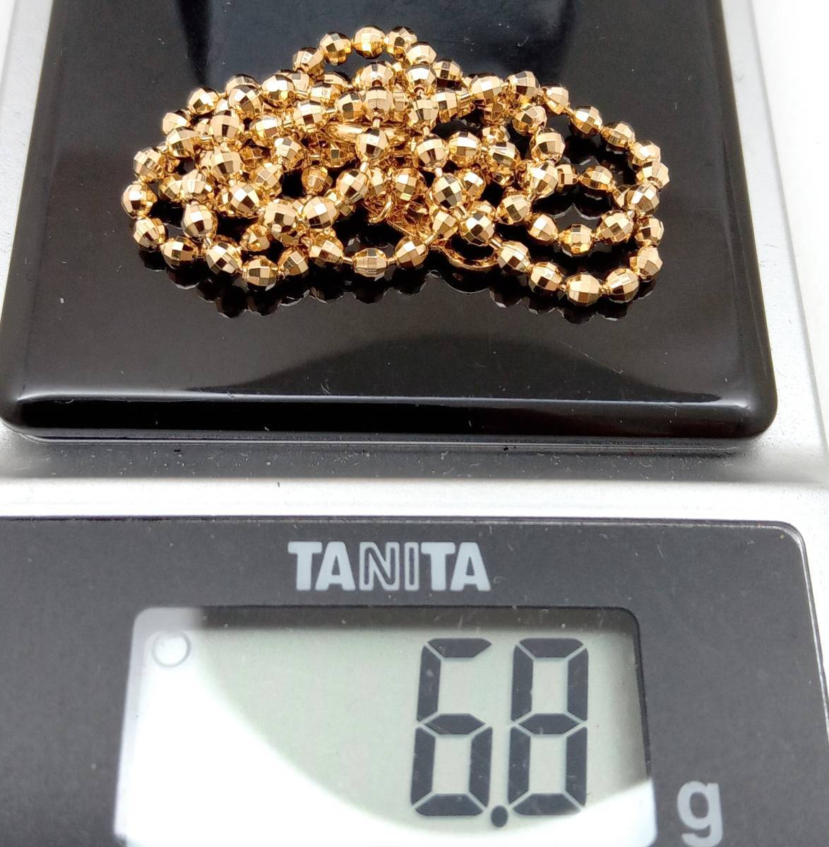 Yahoo!オークション - K18 ミラーボールネックレス 40cm／6.8g