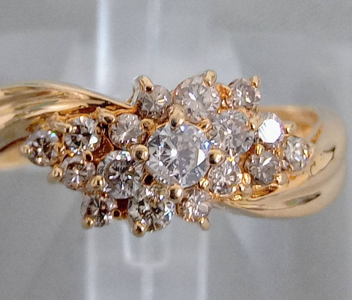 Yahoo!オークション - ダイヤ付デザインリング K18 2.7g D0.40ct