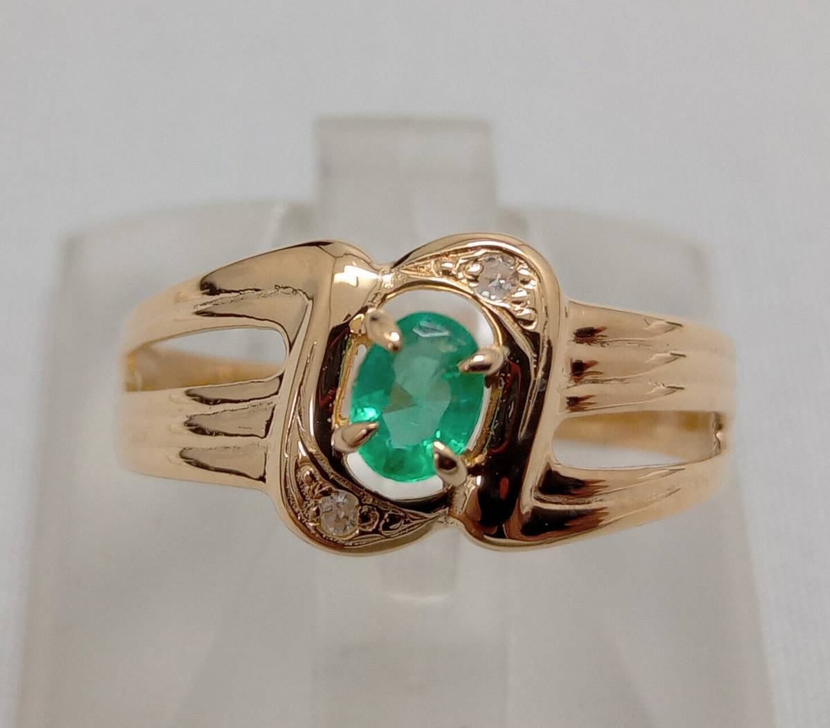 Yahoo!オークション - K18 リング ダイヤ付き 9.5号 1.8g