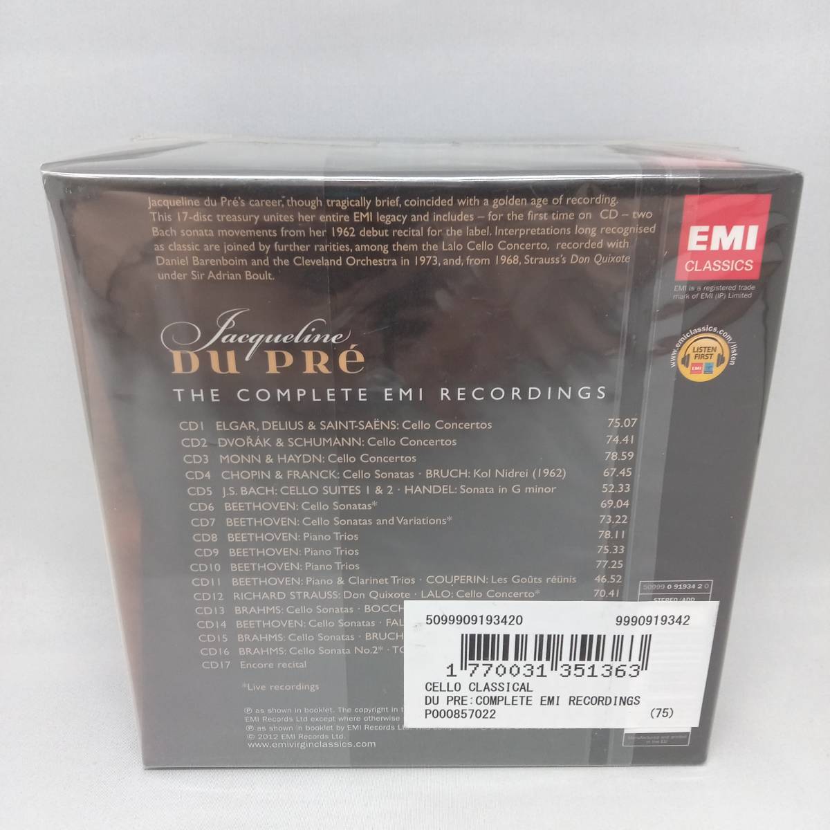 Yahoo!オークション - Jacqueline du Pre / The Complete EMI Recordi...