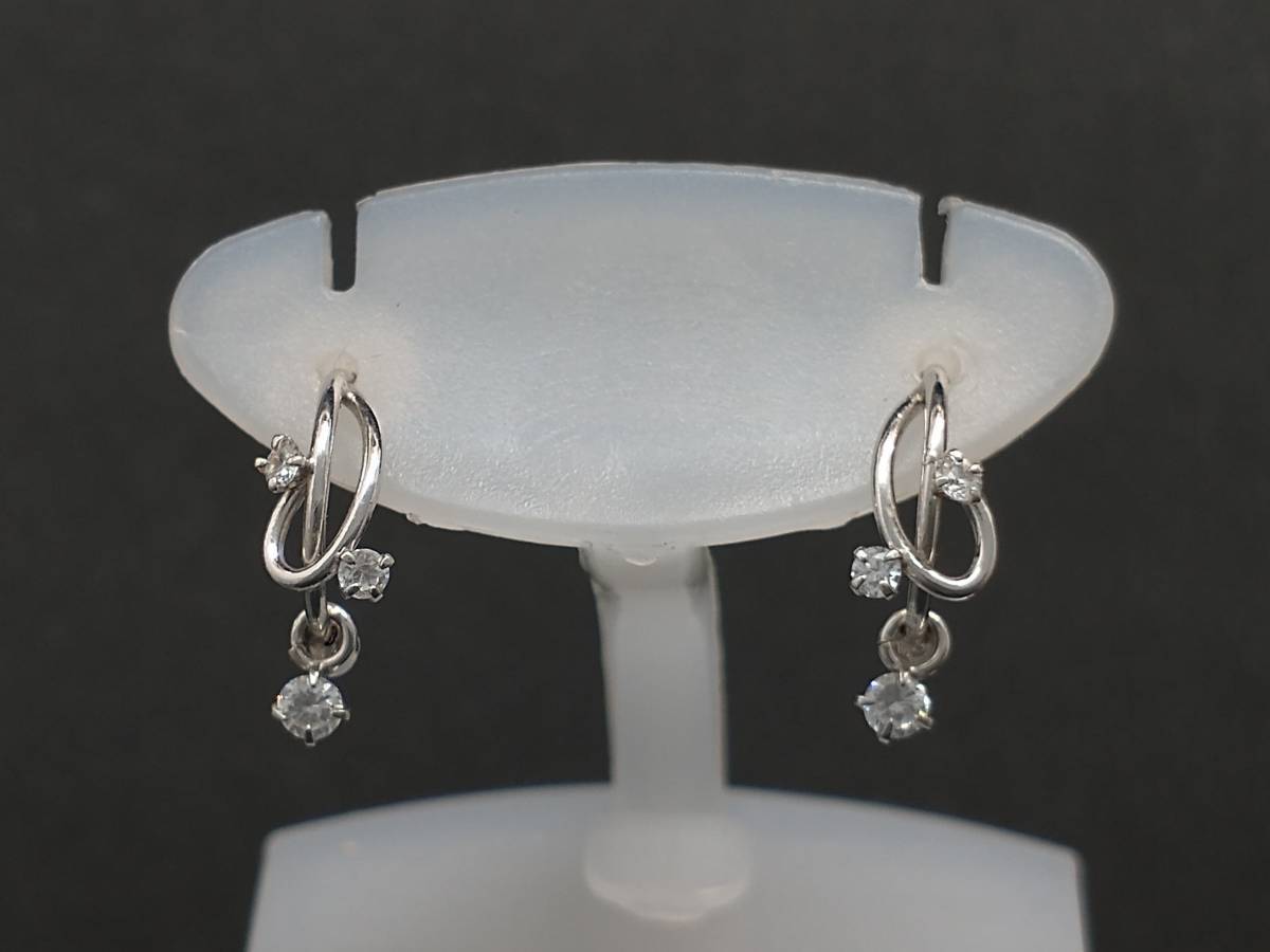 Yahoo!オークション - デザイン ピアス K14 WG 0.7g 金 ホワイト ゴー...