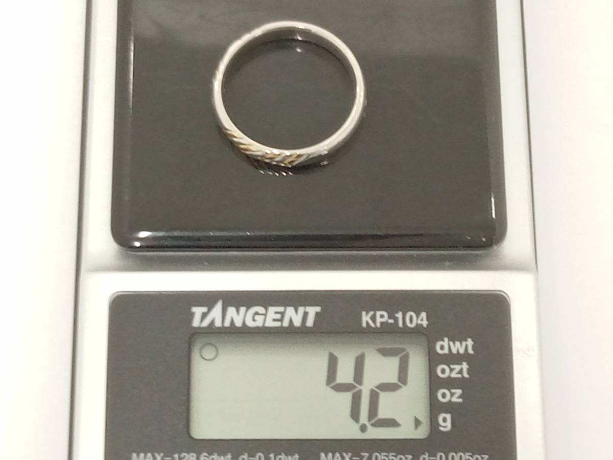 Yahoo!オークション - Pt850／K18 ダイヤ0.02ct 11号 4.2g プラチナゴ...