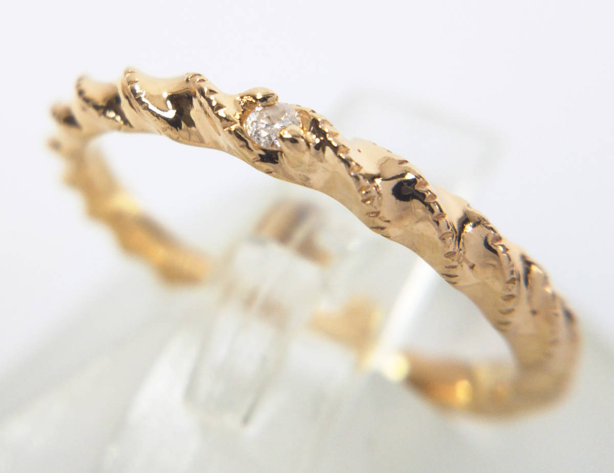 Yahoo!オークション - 【新品仕上済】アガット K10PG 1Pダイヤモンド 0...