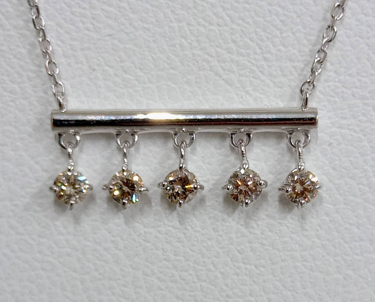 Yahoo!オークション - K18WG D0.22ct 46cm 1.9g ネックレス